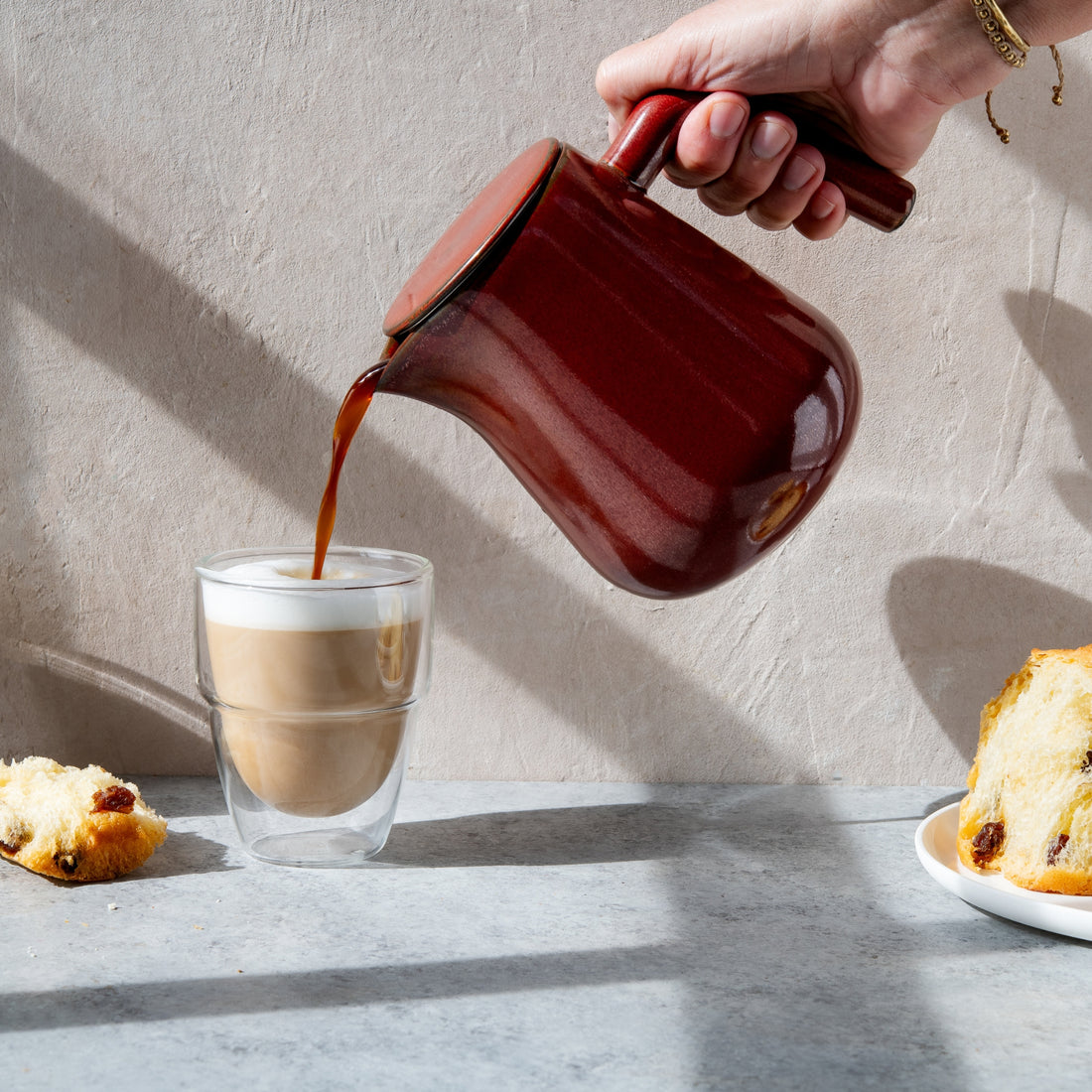 Arca X-tract Kaffeekanne für 2-6 Tassen Coffee Cherry Red Porzellan ...